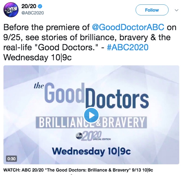 See my cousin @McCullohMD on a special ABC 20/20 Weds night
